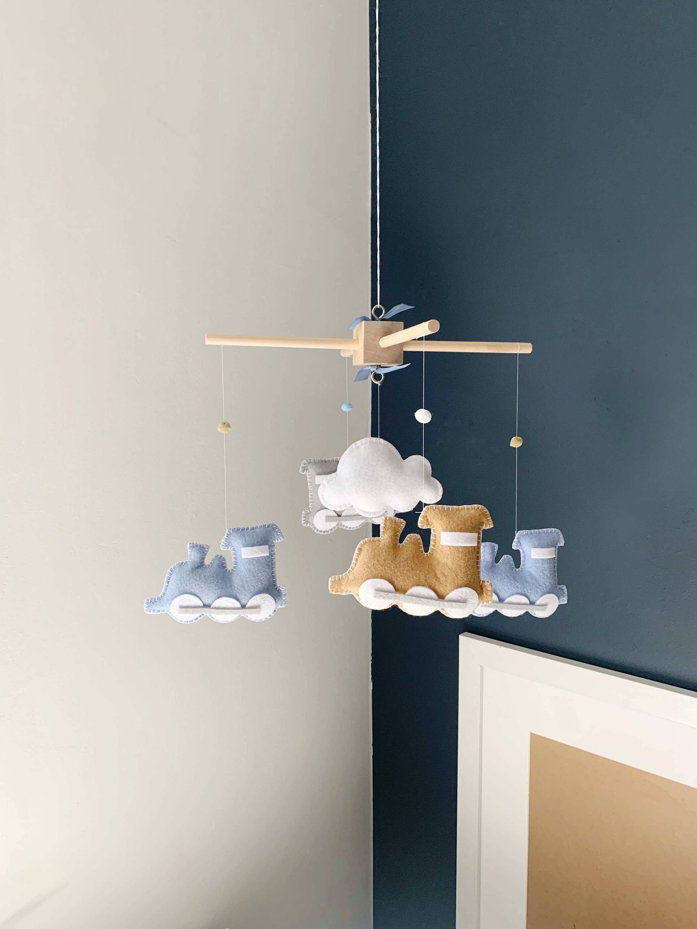 Baby Mobile -baby Crib Mobile - Train Mobile - Train Baby Mobile - Crib ...