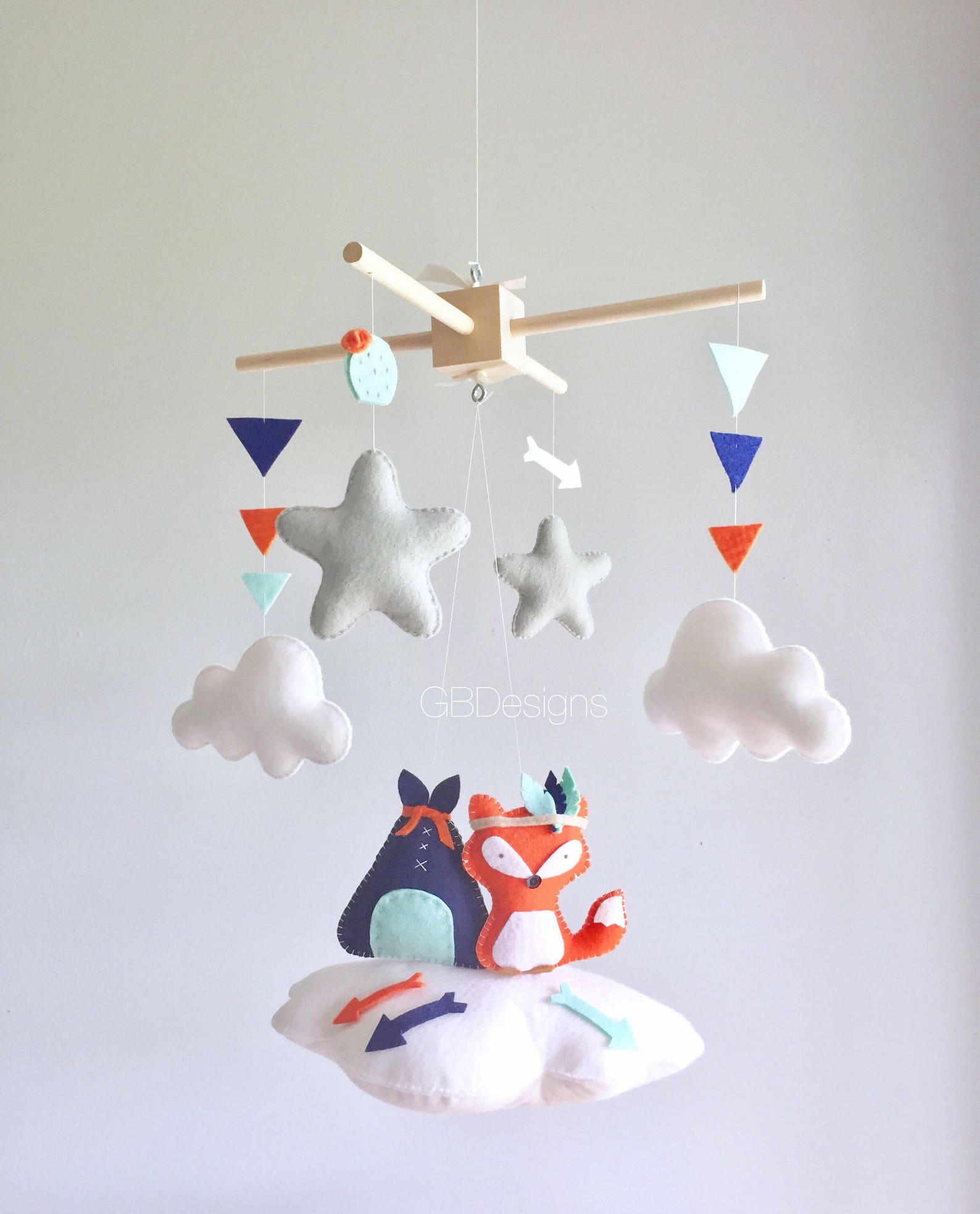 Baby Mobile Baby Mobile Fox Fox Mobile Teepee Nursery - Etsy