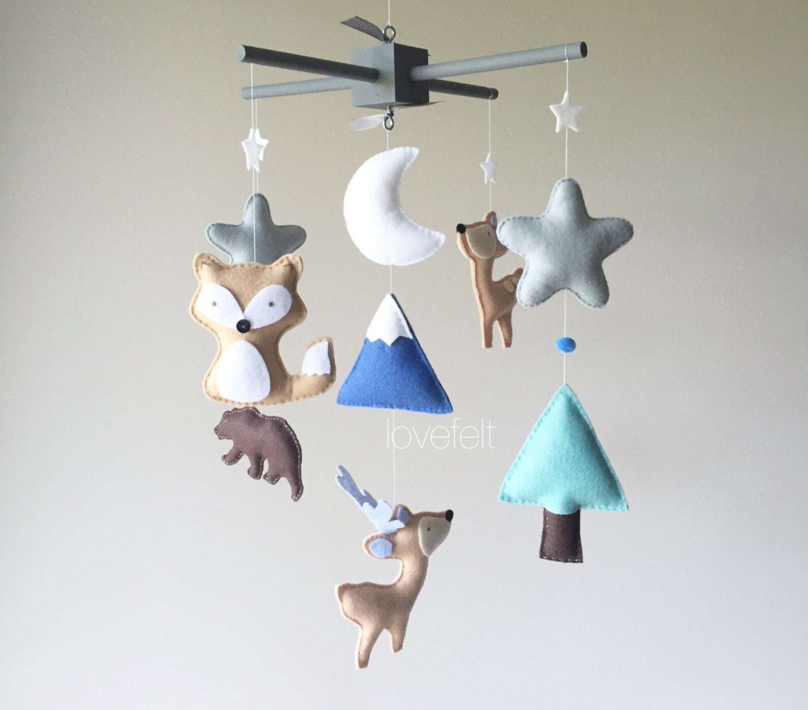 Woodland Animals Baby Mobile – Gender Neutral Nursery- Deer, Bear, Fox ...