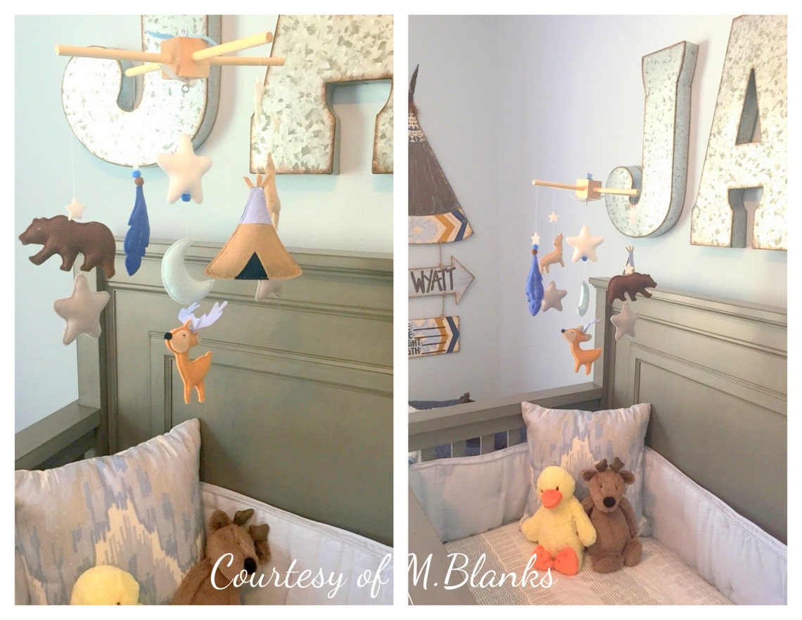 Felt Native American Baby Mobile – Teepee & Deer Nursery Decor - Etsy