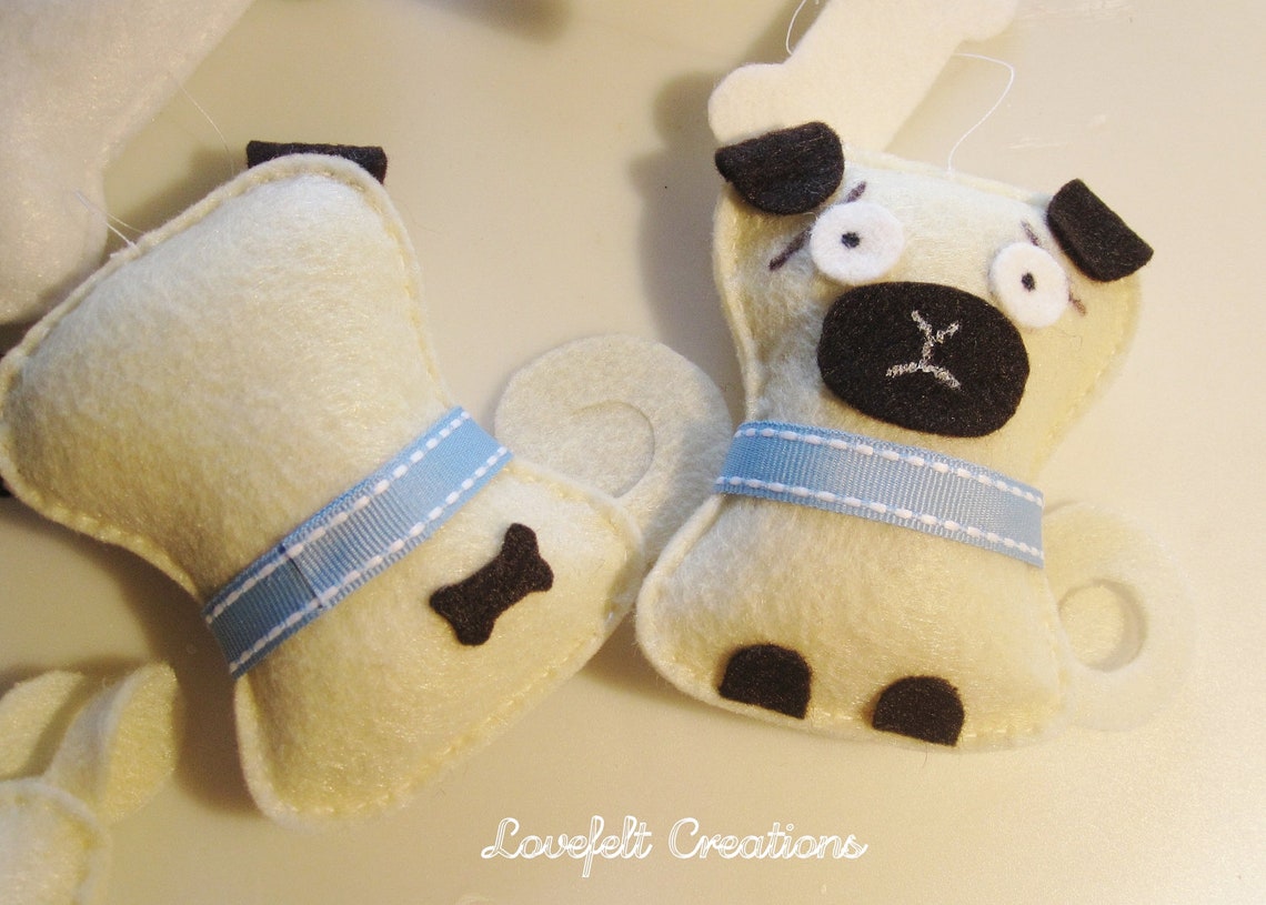 Felt Pug Baby Mobile – Dog Nursery Decor - Etsy