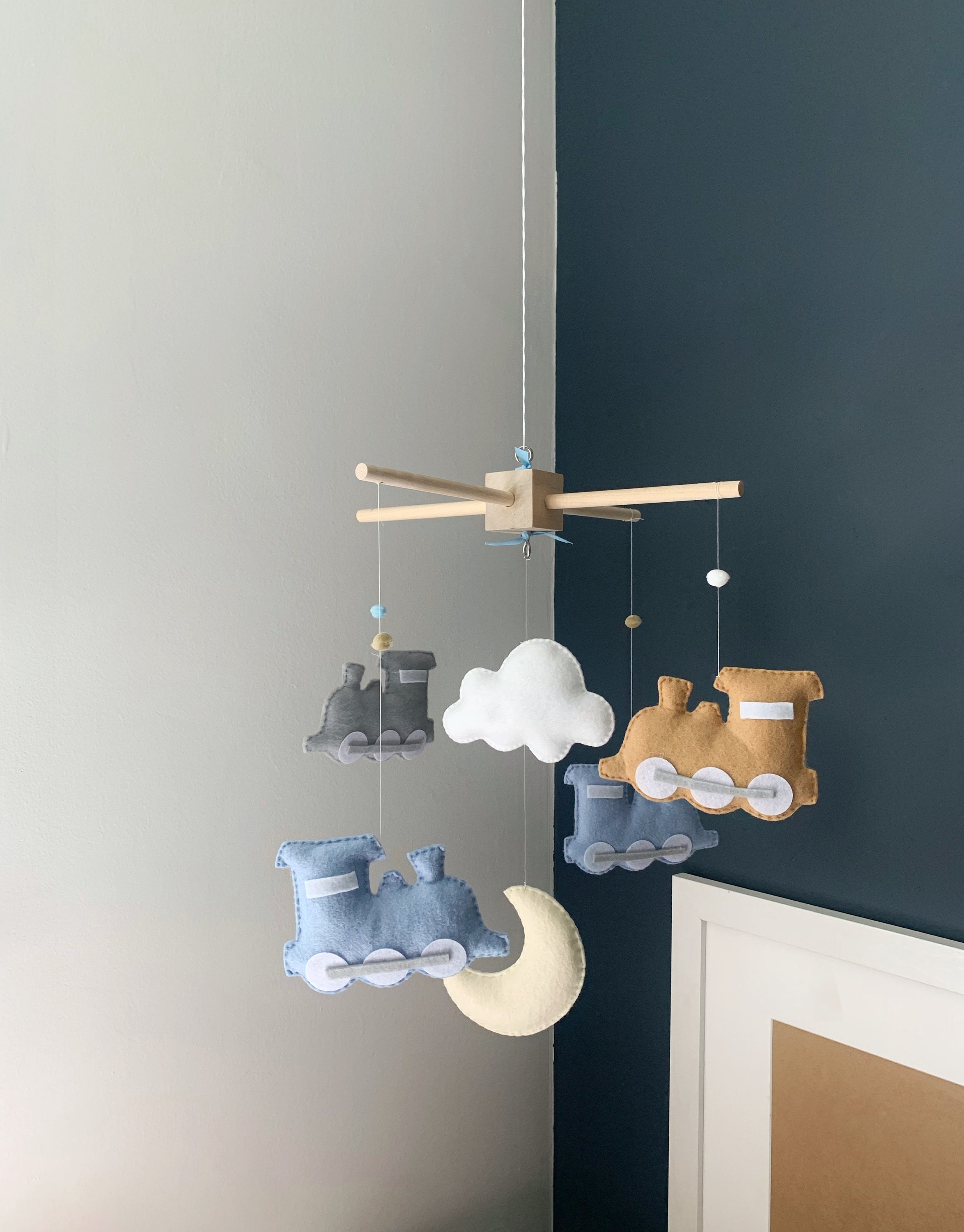 Baby Mobile -baby Crib Mobile - Train Mobile - Train Baby Mobile - Crib ...