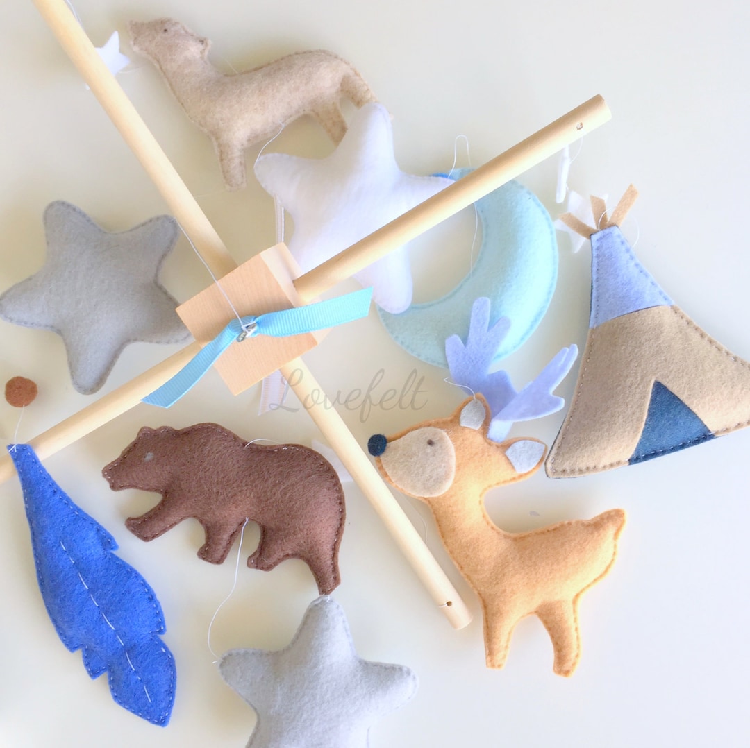 Felt Native American Baby Mobile – Teepee & Deer Nursery Decor - Etsy
