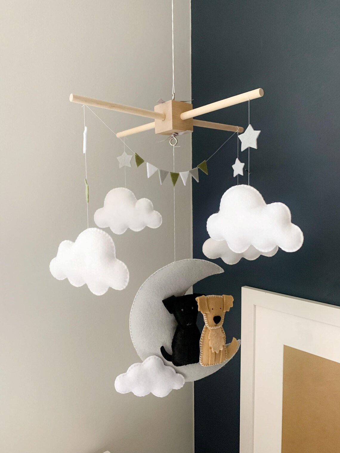 Baby Mobile Dogs - Dog Mobile - Nursery Decor Dogs - Moon Baby Mobile ...