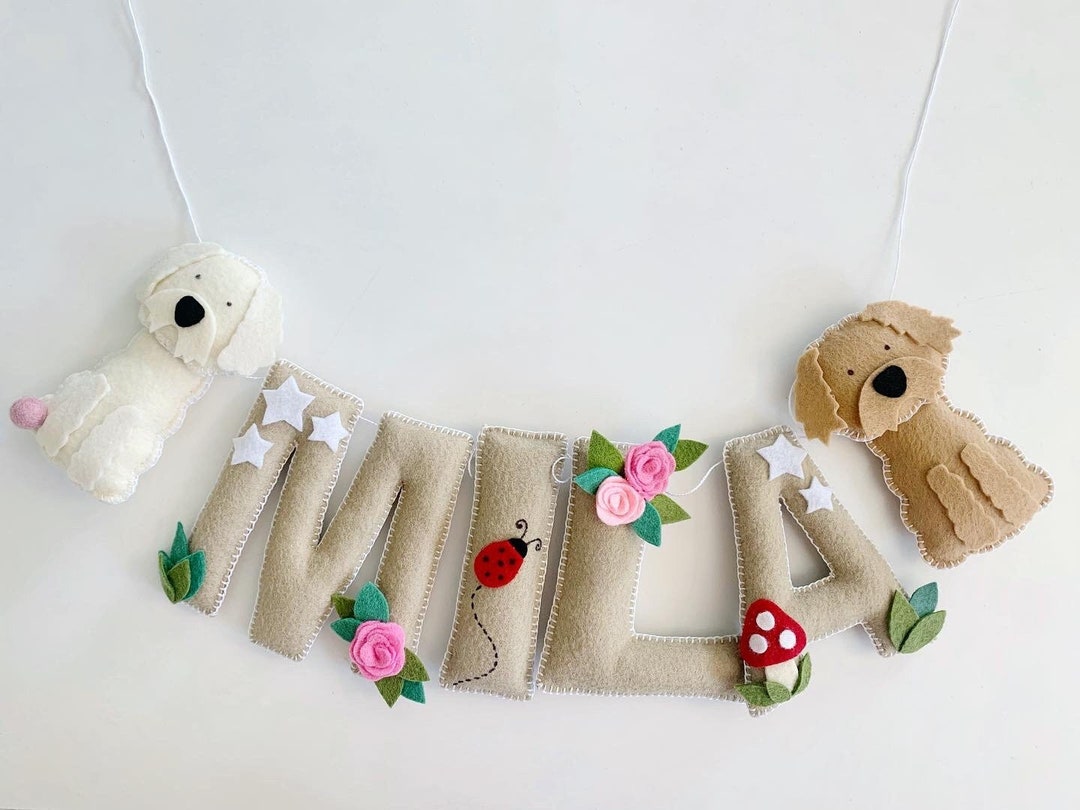 Felt Name Banner - Nursery Banner - Wall Banner - Wall Banner - Nursery ...
