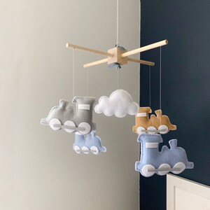 Baby Mobile -baby Crib Mobile - Train Mobile - Train Baby Mobile - Crib ...