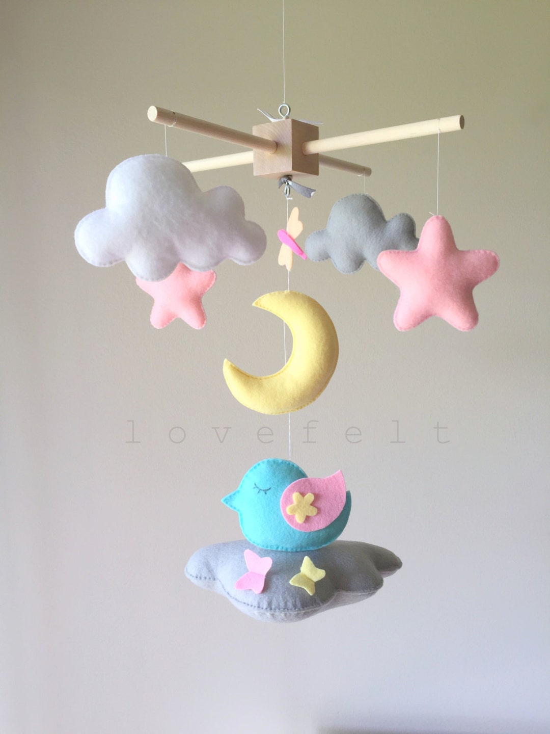 Baby Mobile - Baby Mobile Bird - Bird Mobile - Baby Mobile Clouds - Etsy