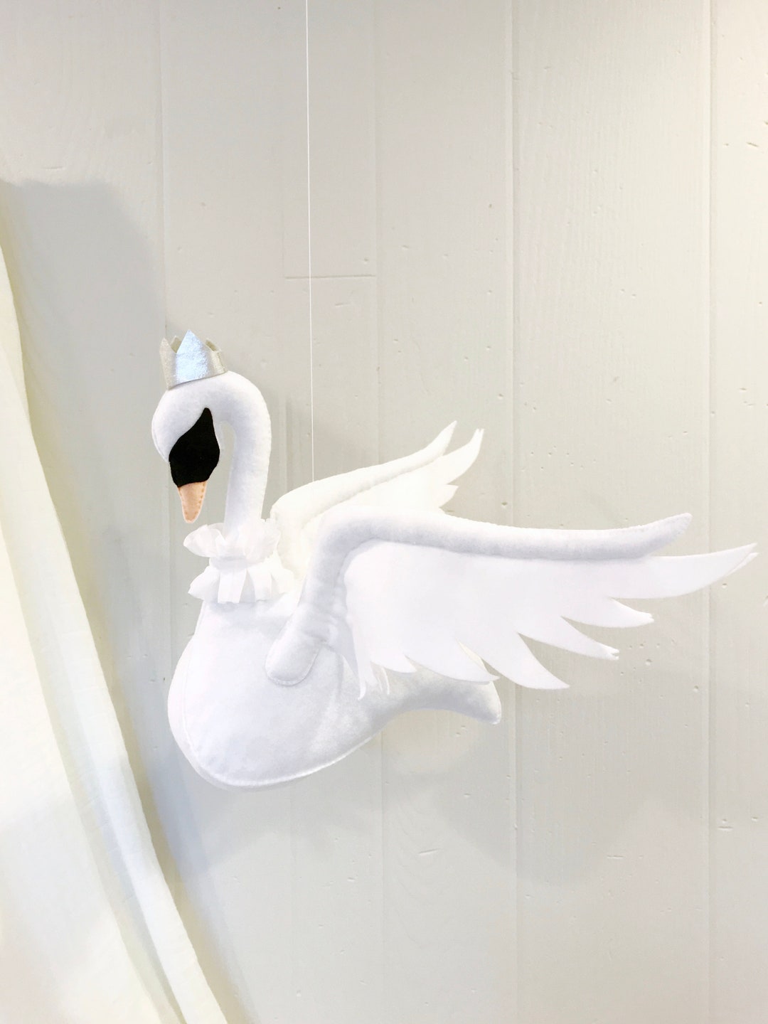Swan Mobile, Baby Girl Swan Decor, Baby Mobile Swan, Swan Mobile ...