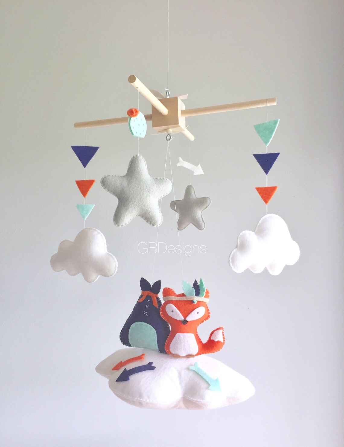 Baby Mobile Baby Mobile Fox Fox Mobile Teepee Nursery - Etsy