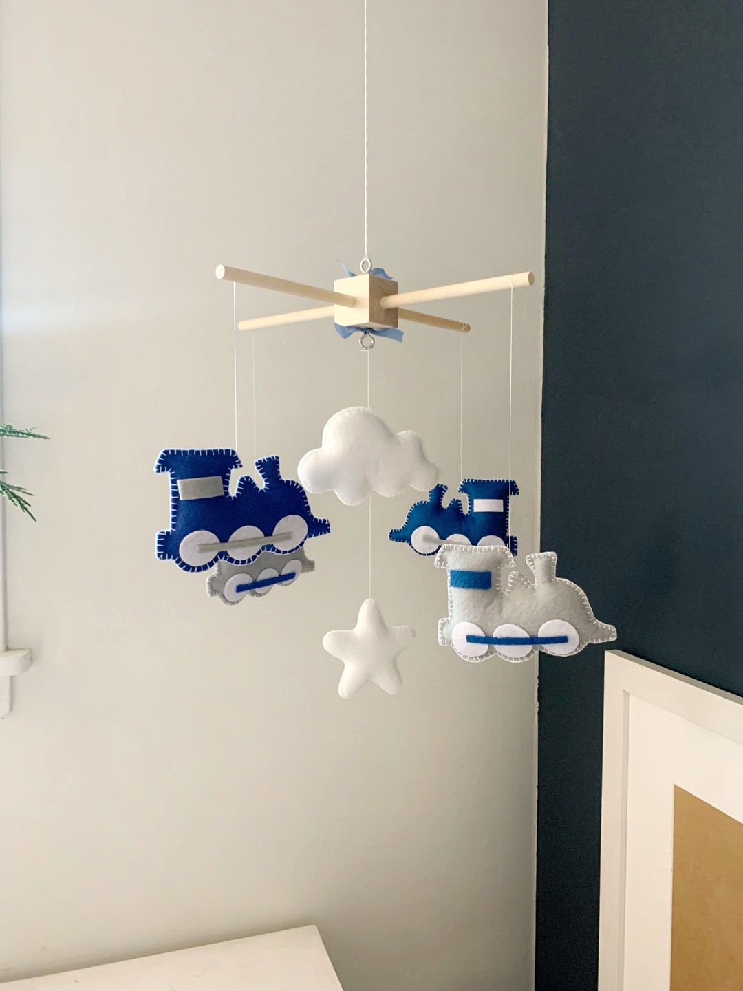 Baby Mobile -baby Crib Mobile - Train Mobile - Train Baby Mobile - Crib ...