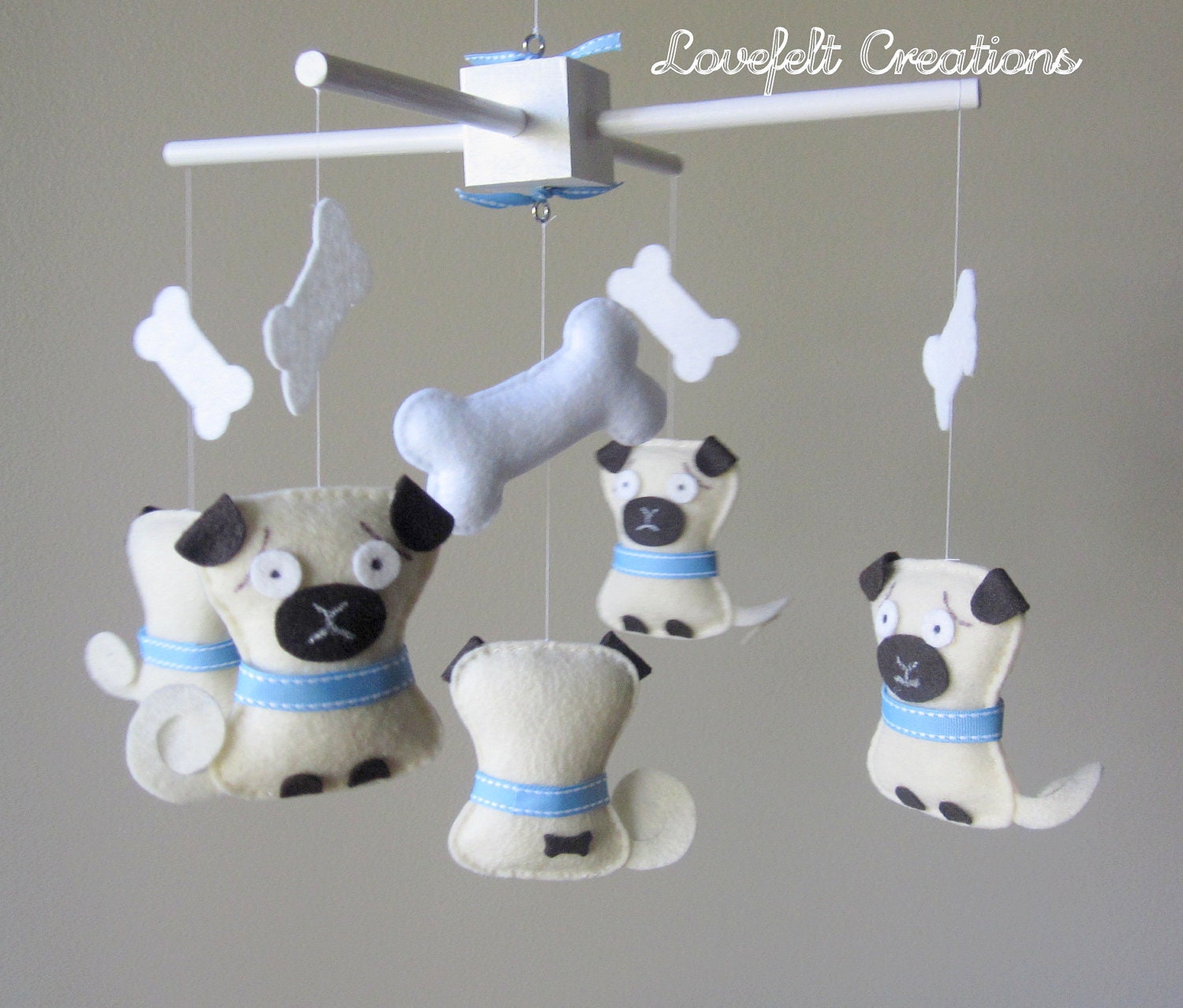 Baby Mobile Pug Mobile Dog Mobile Doggy Nursery Pug | Etsy