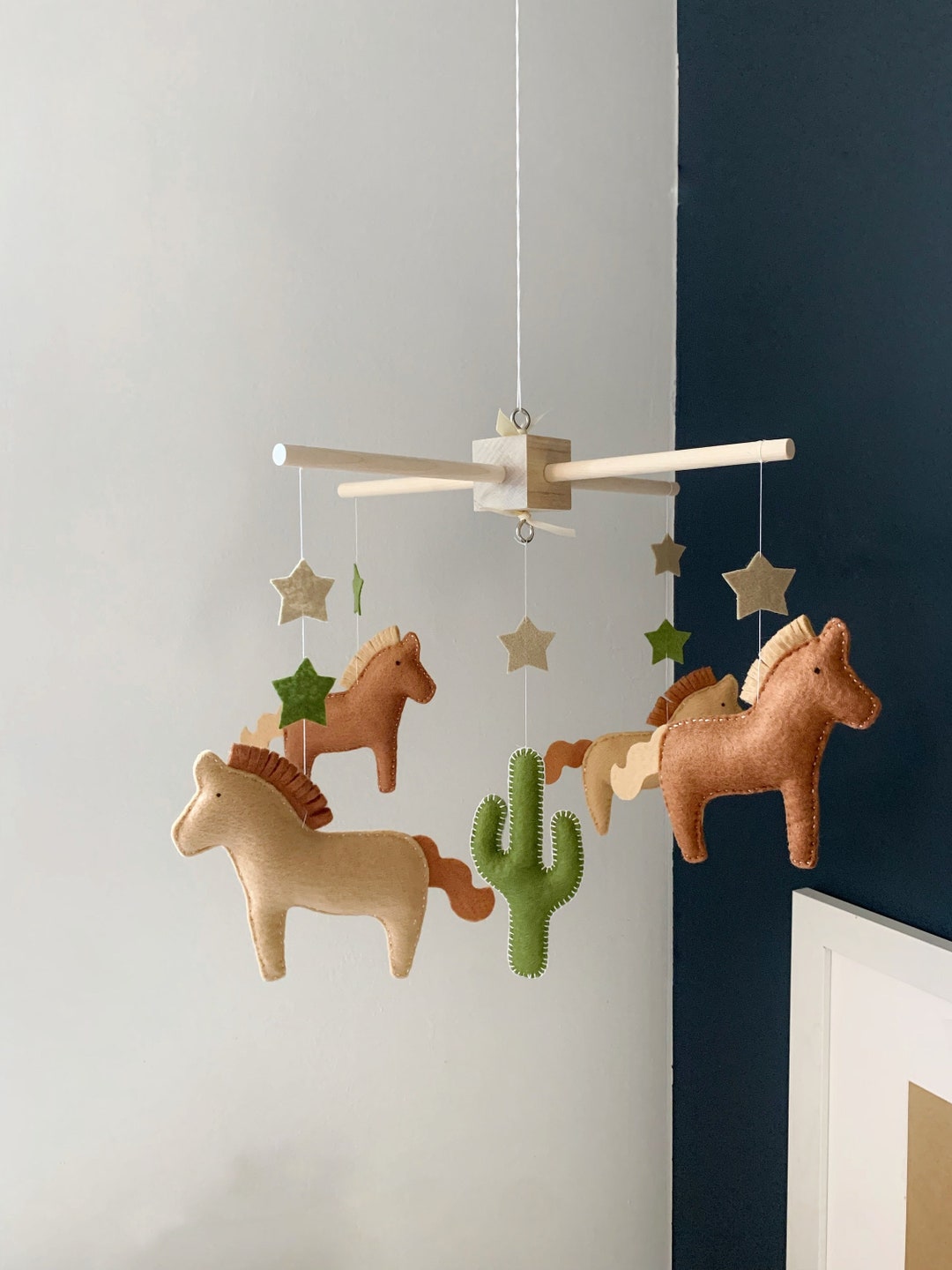 Baby Mobile Horse and Cactus, Baby Crib Mobile, Horse Mobile, Cowboy ...