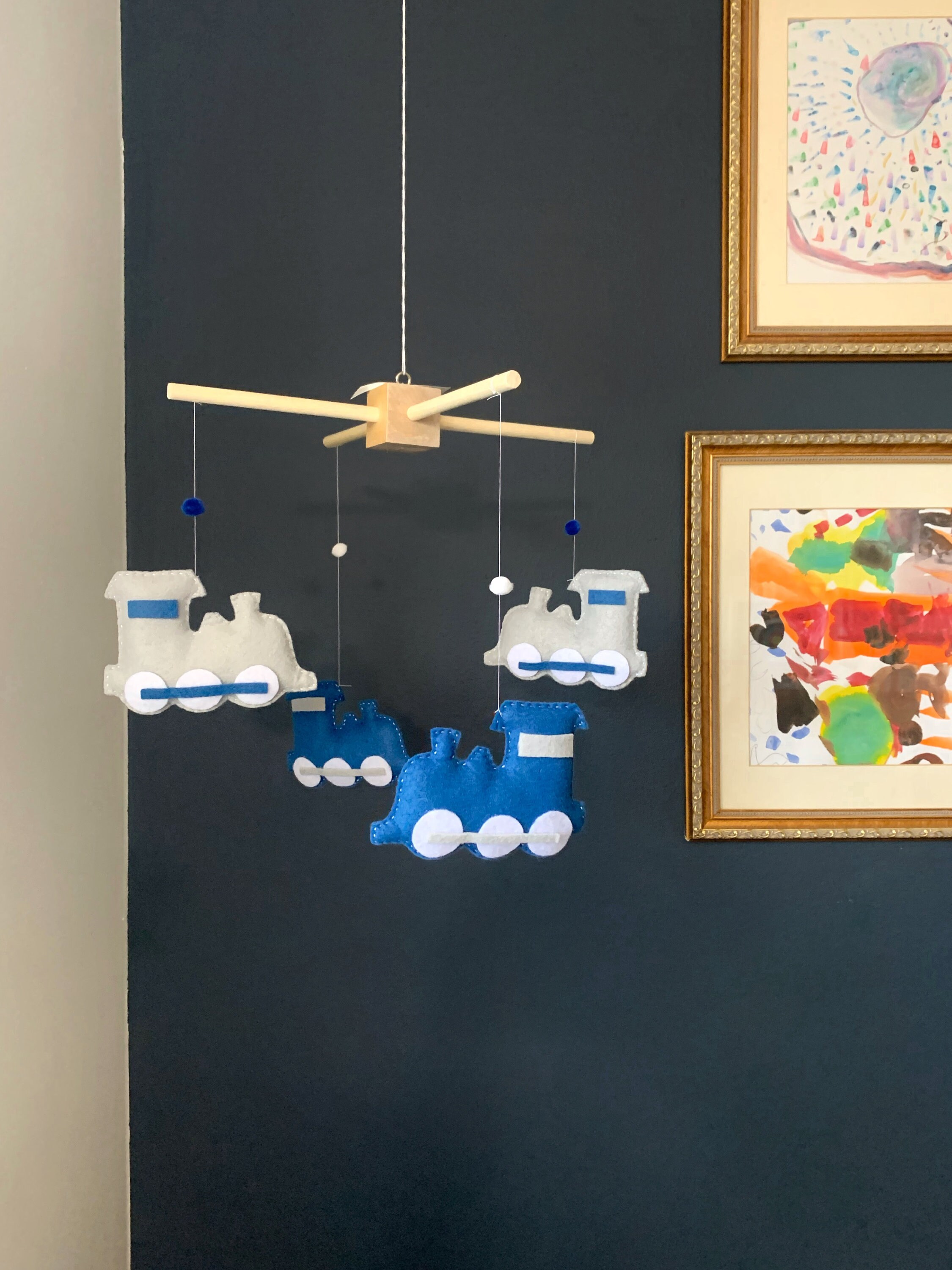 Baby Mobile Boy Theme -baby Crib Mobile - Train Mobile - Neutral Baby ...