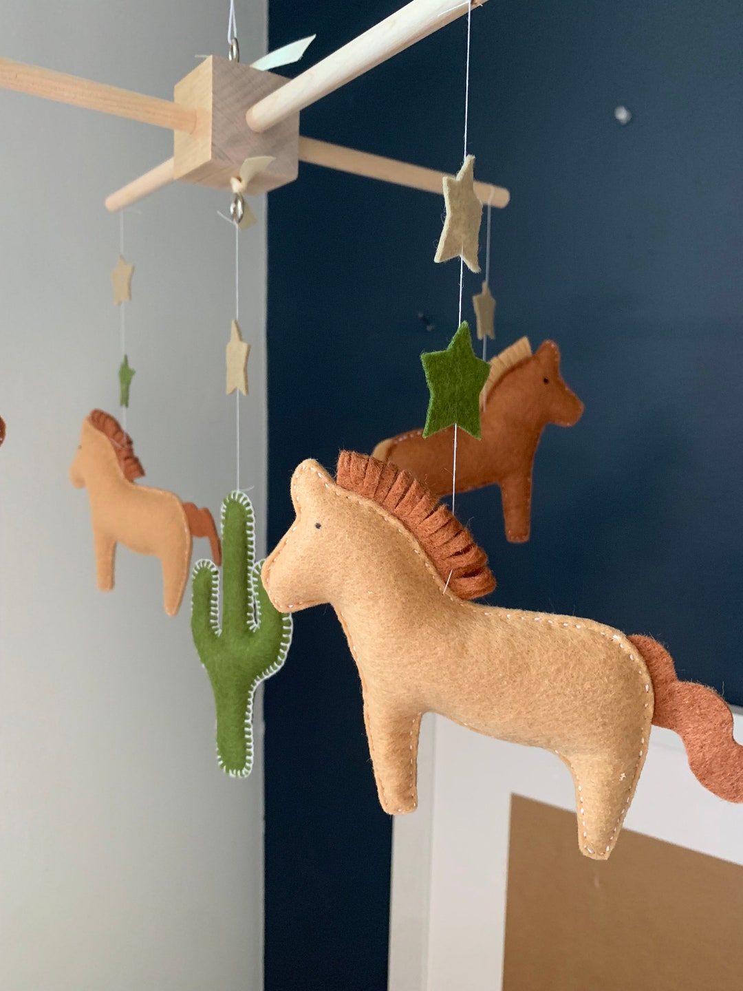Baby Mobile Horse and Cactus, Baby Crib Mobile, Horse Mobile, Cowboy ...