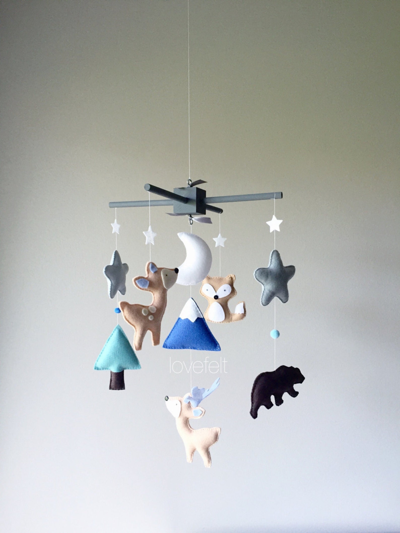 Woodland Animals Baby Mobile – Gender Neutral Nursery- Deer, Bear, Fox ...