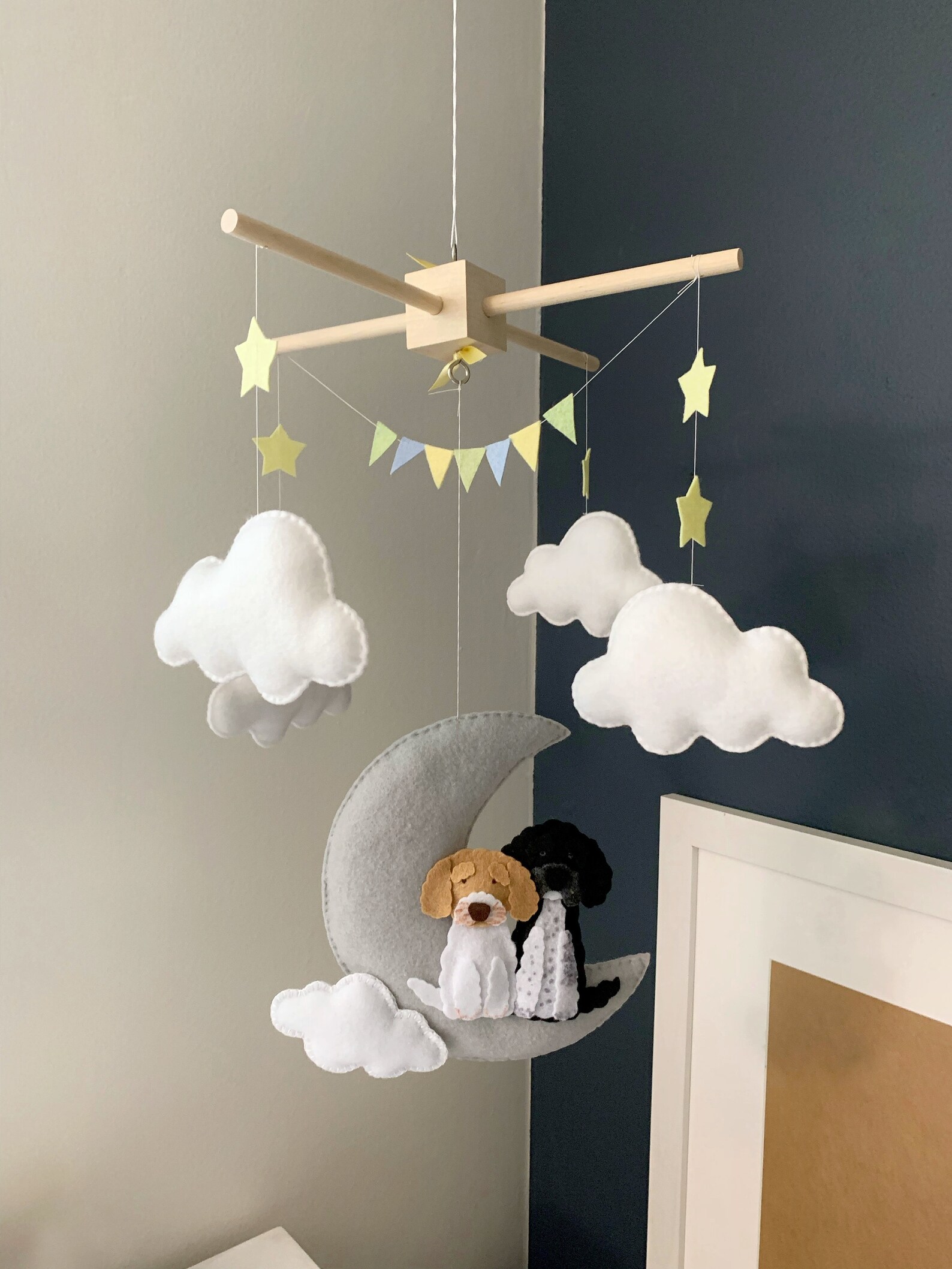 Baby Mobile Dogs - Dog Mobile - Nursery Decor Dogs - Moon Baby Mobile ...