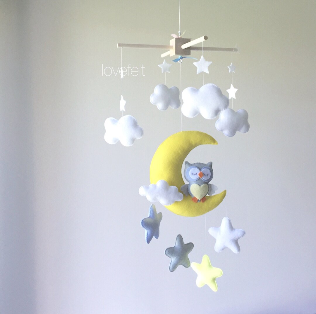 Baby Mobile - Moon Mobile - Moon Stars Mobile - Pink and White Nursery ...