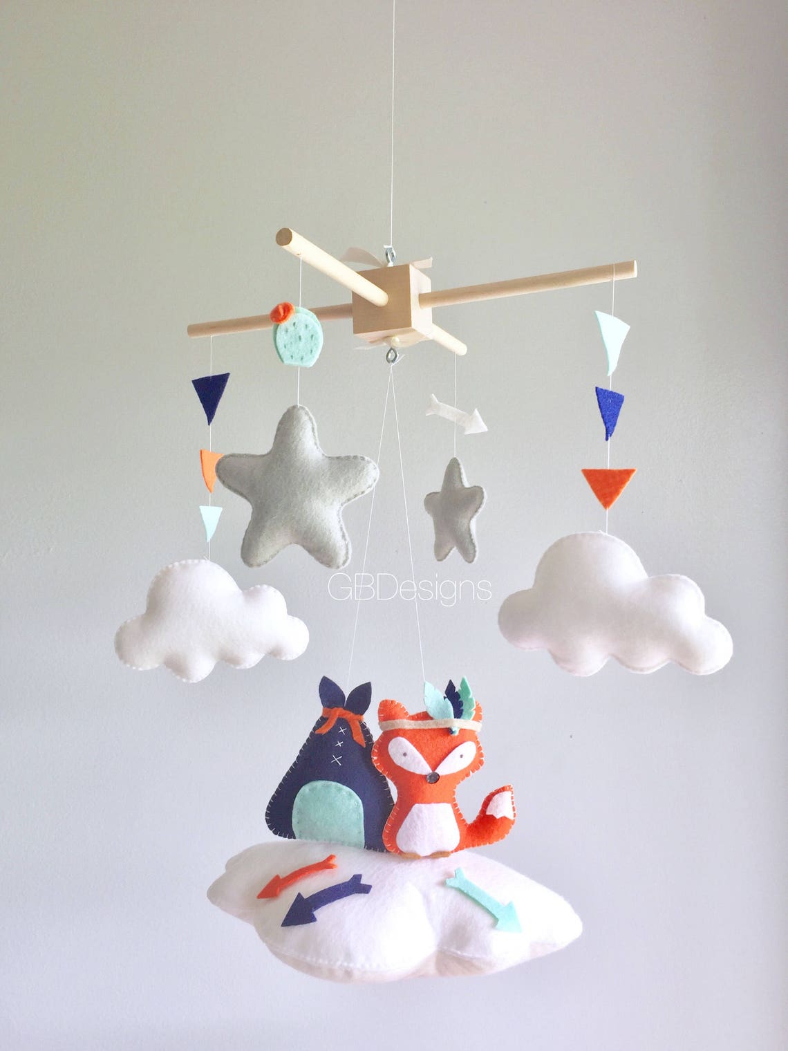 Baby Mobile Baby Mobile Fox Fox Mobile Teepee Nursery - Etsy