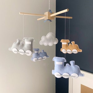 Baby Mobile -baby Crib Mobile - Train Mobile - Train Baby Mobile - Crib ...