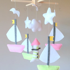 Baby Mobile - Nautical Theme Mobile - Sailboats Mobile - Baby Mobile ...