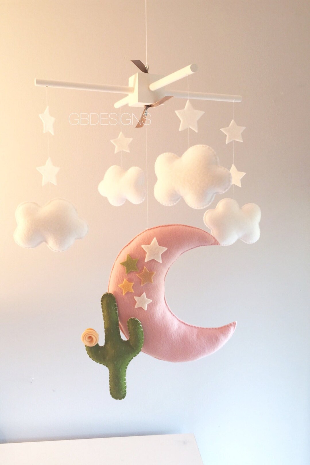 Baby mobile Moon mobile desert mobile Stars and clouds mobile cactus ...