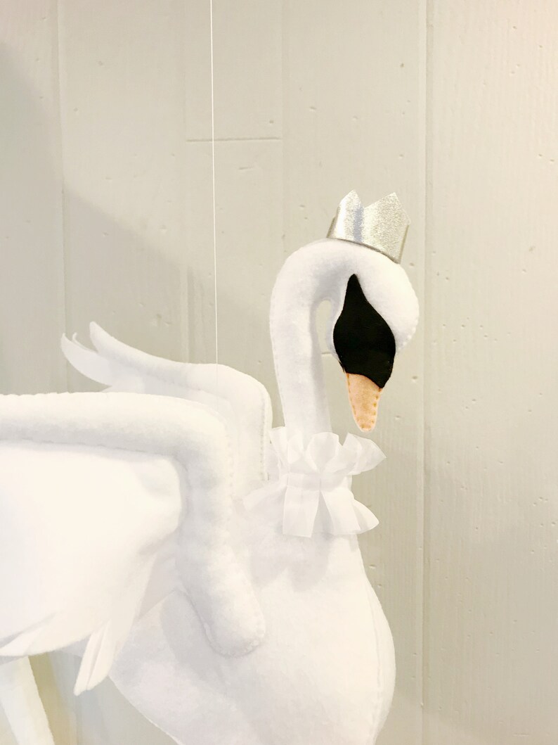 Swan Mobile, Baby Girl Swan Decor, Baby Mobile Swan, Swan Mobile ...