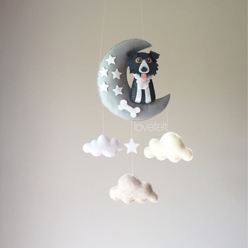 Border Collie Mobile – Felt Dog Nursery Decor, Baby Gift - Etsy