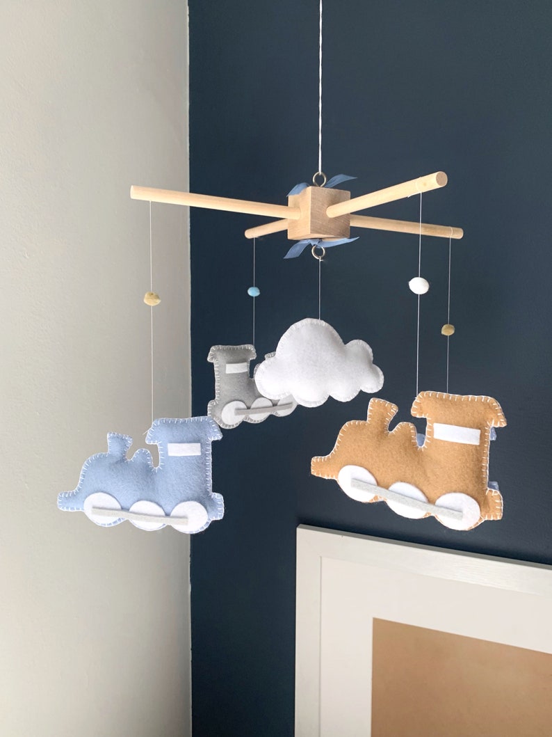 Baby Mobile -baby Crib Mobile - Train Mobile - Train Baby Mobile - Crib ...