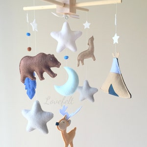 Felt Native American Baby Mobile – Teepee & Deer Nursery Decor - Etsy