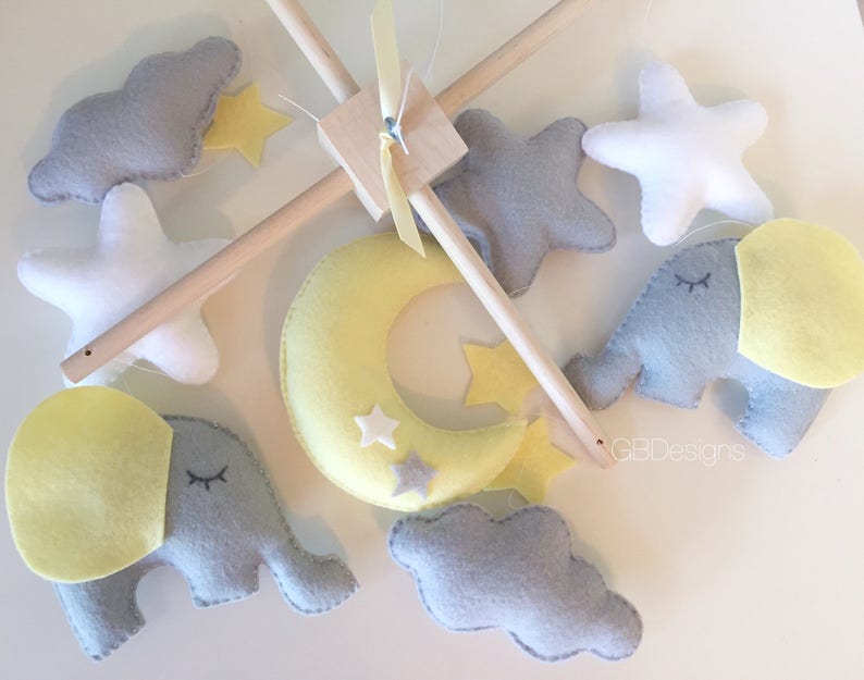 Baby Crib Mobile - Elephant Mobile - Baby Mobile - Neutral Mobile ...