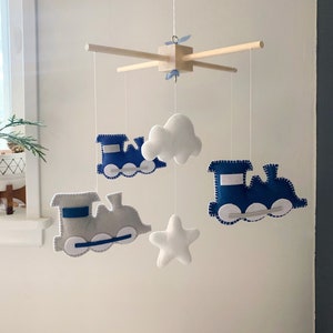 Baby Mobile -baby Crib Mobile - Train Mobile - Train Baby Mobile - Crib ...