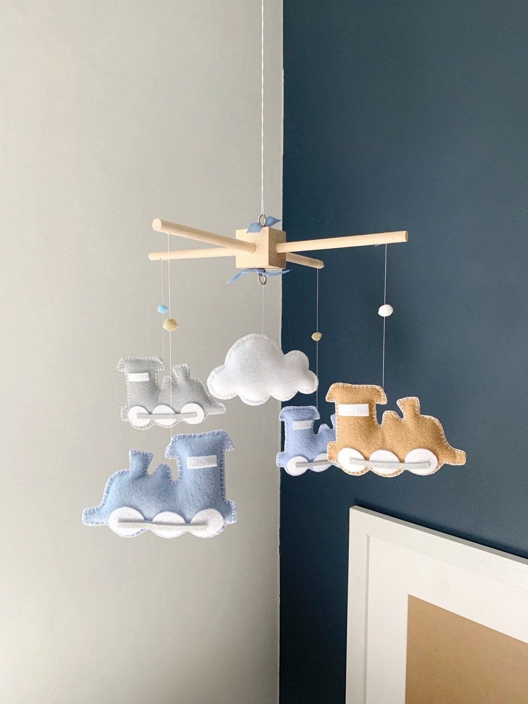 Baby Mobile -baby Crib Mobile - Train Mobile - Train Baby Mobile - Crib ...