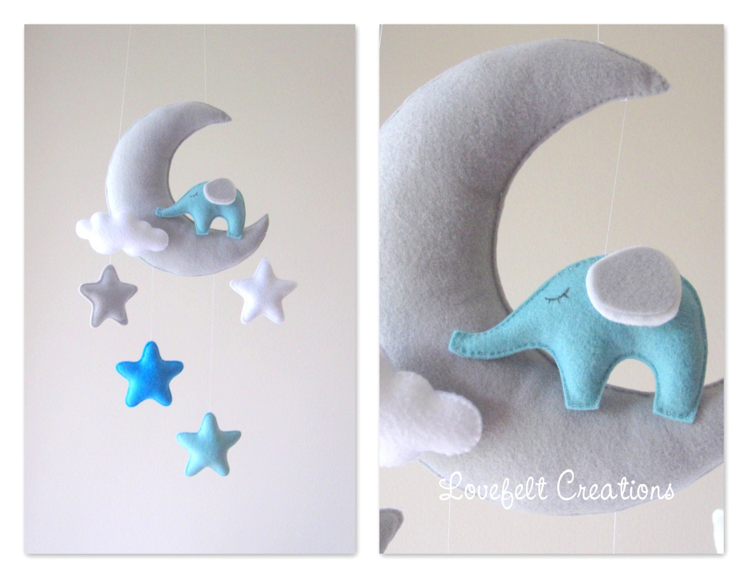 Baby Mobile Mobile Moon Elephant Mobile Crib Mobile - Etsy UK