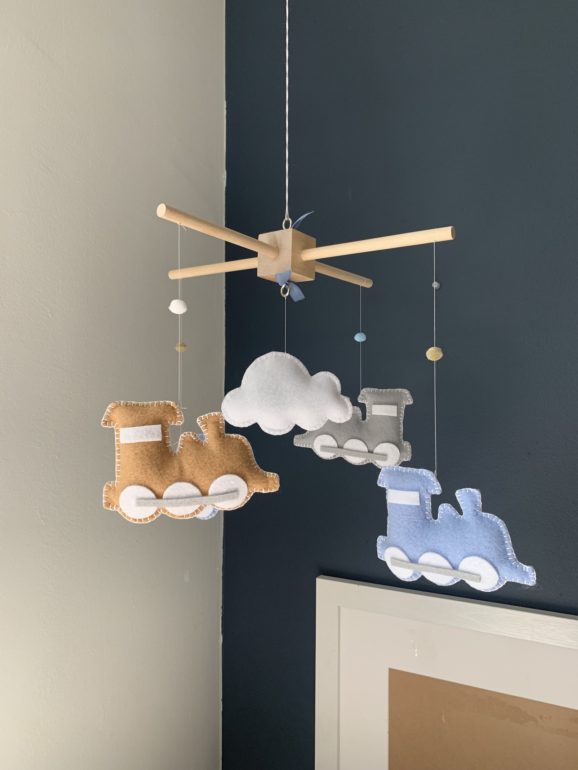 Baby Mobile -baby Crib Mobile - Train Mobile - Train Baby Mobile - Crib ...