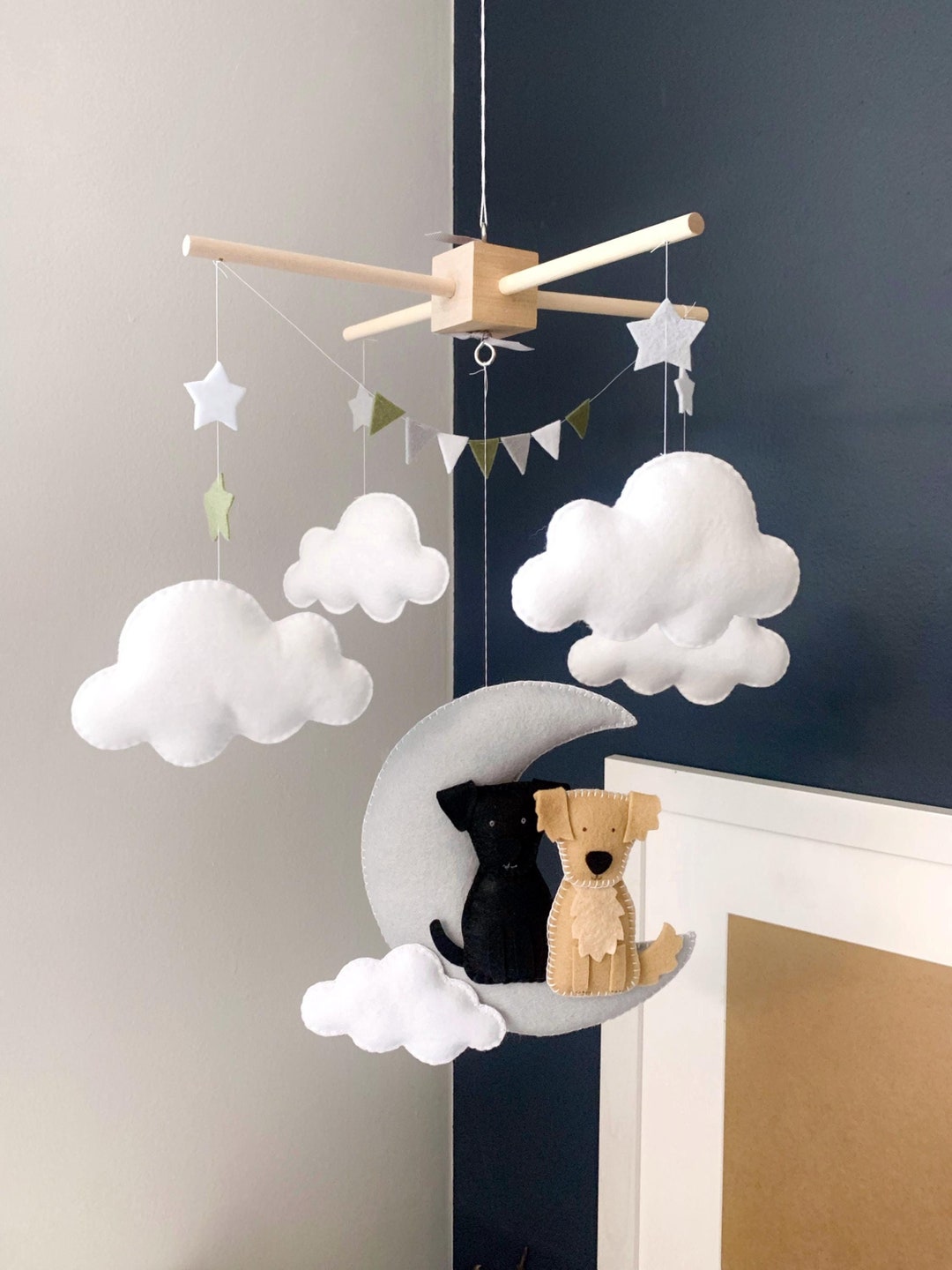 Baby Mobile Dogs - Dog Mobile - Nursery Decor Dogs - Moon Baby Mobile ...