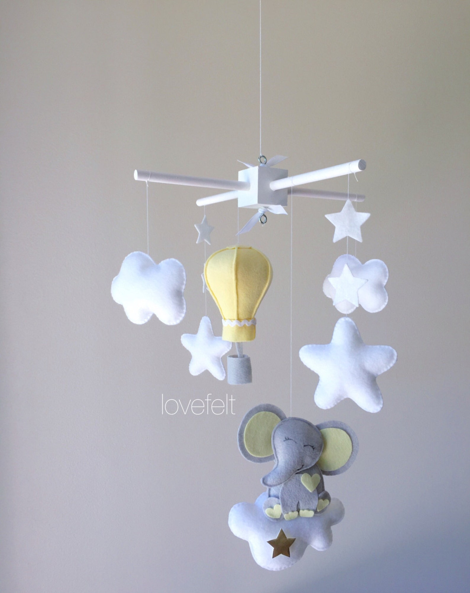 Elephant Baby Crib Mobile - Baby Mobile Elephant - Neutral Mobile - Hot ...