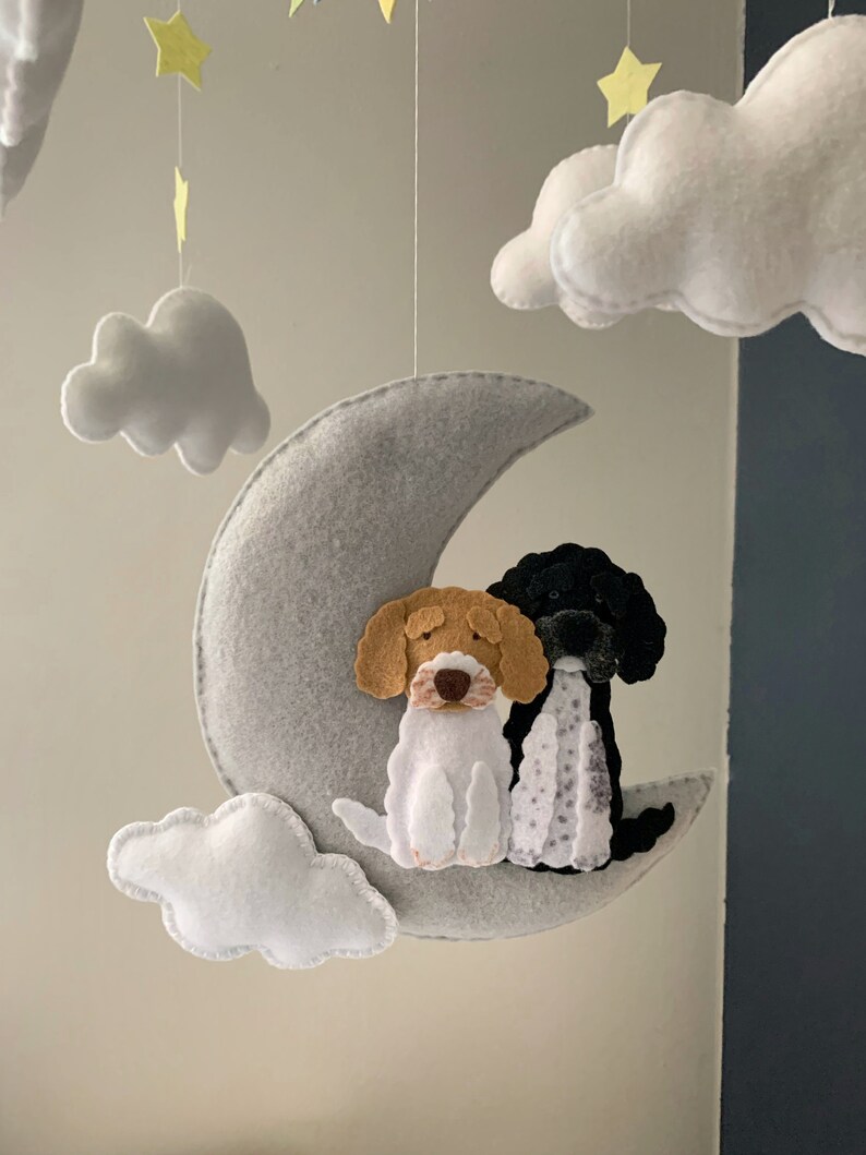 Baby Mobile Dogs - Dog Mobile - Nursery Decor Dogs - Moon Baby Mobile ...