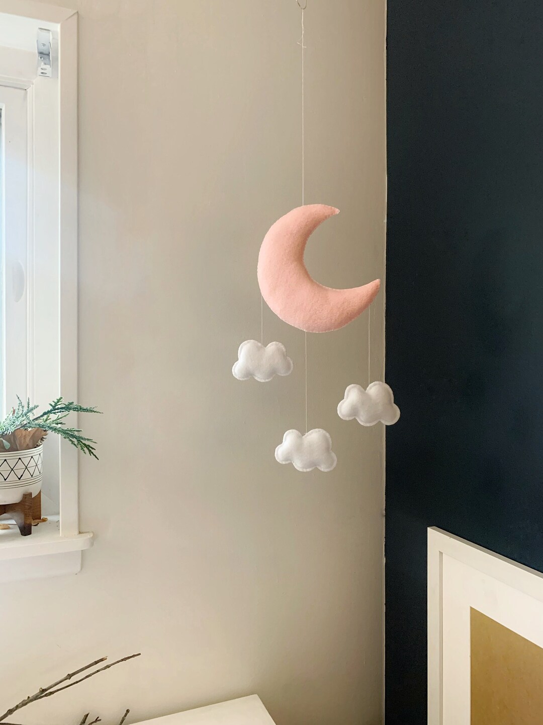 Baby Mobile - Moon Mobile - Moon Cloud Mobile - Baby Mobile Clouds ...