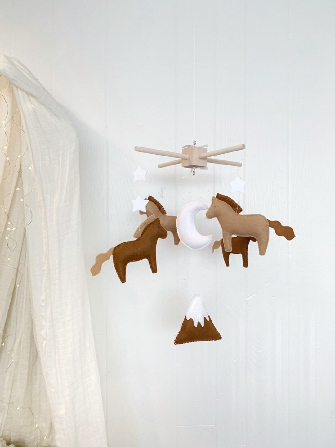 Baby Mobile Horses and Mountain, Baby Crib Mobile - Horse Mobile ...