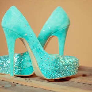 Blue Wedding Shoes, Blue High Heels, Bridals Shoes, Something Blue ...