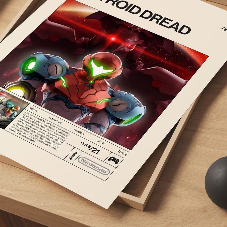 Metroid Dread Poster, Video Game Poster, Minimalist Game Print, Gaming ...