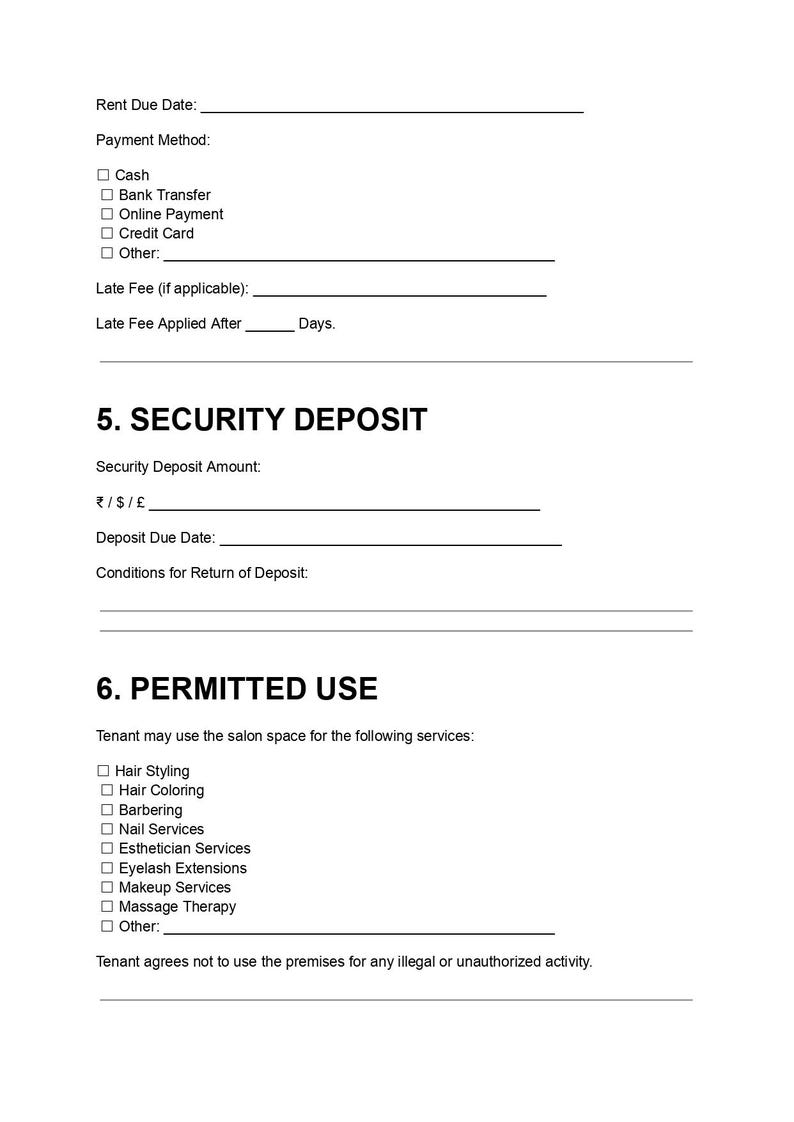 Salon Suite Lease Agreement Template | Beauty Salon Booth Rental ...
