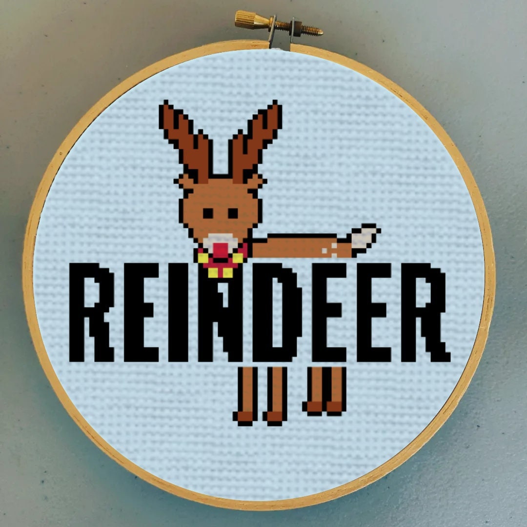 Christmas Cross Stitch Pattern- Reindeer - Etsy