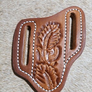 Beautiful Hand Tooled Leaf Pattern Knife Sheath/holster. Solid Leather ...