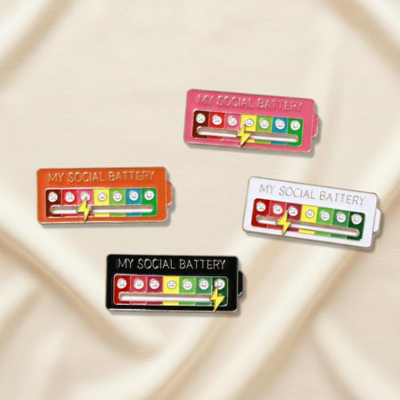 Social Battery Badge - Etsy