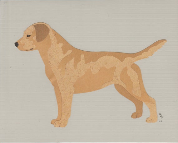 Labrador Retriever handmade original cut paper collage dog | Etsy