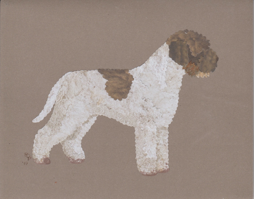 Lagotto Romagnolo Handmade Original Cut Paper Collage Dog Art All ...