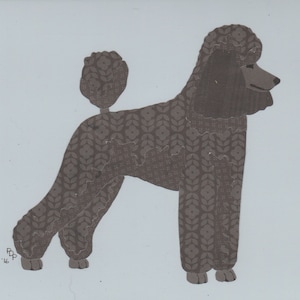 Standard Poodle Handmade Original Cut Paper Collage Dog Art Other Trims ...