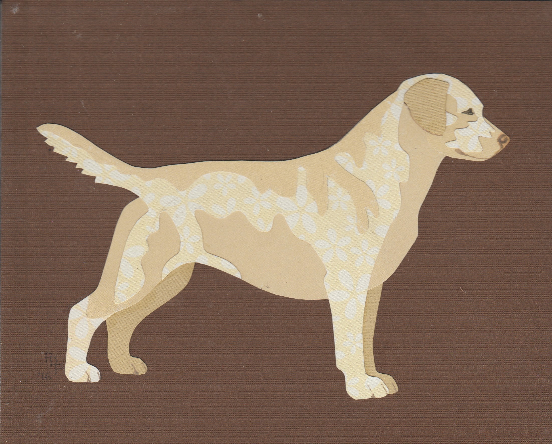Labrador Retriever Handmade Original Cut Paper Collage Dog Art. Please ...