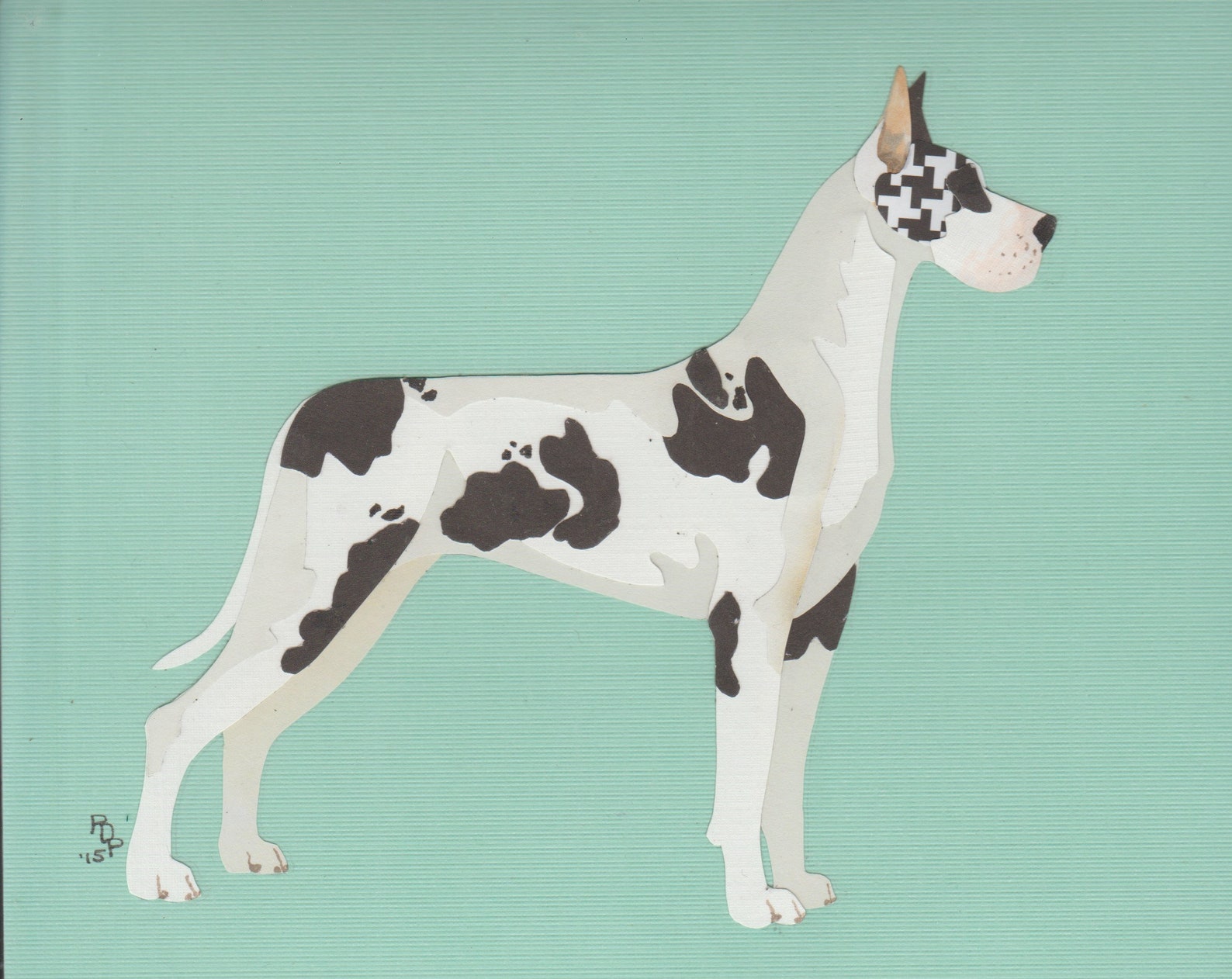 Great Dane Handmade Original Cut Paper Dog Art All Colors and Natural ...
